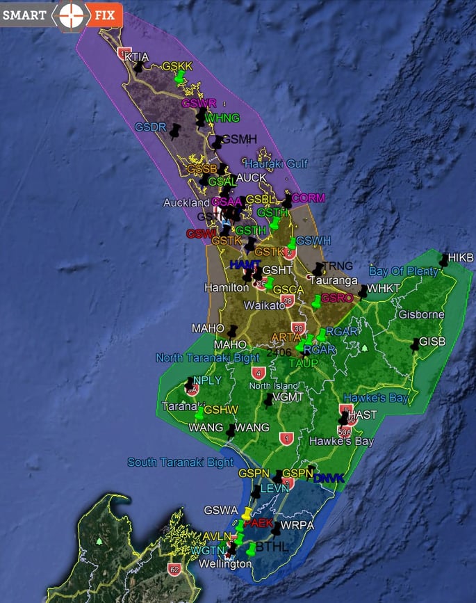 SmartFix - Reference Stations in the North Island